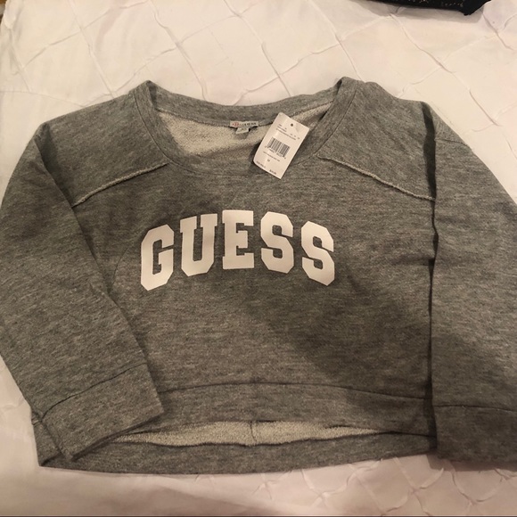 Guess | Sweaters | Guess Cropped Sweater With Logo Nwt | Poshmark